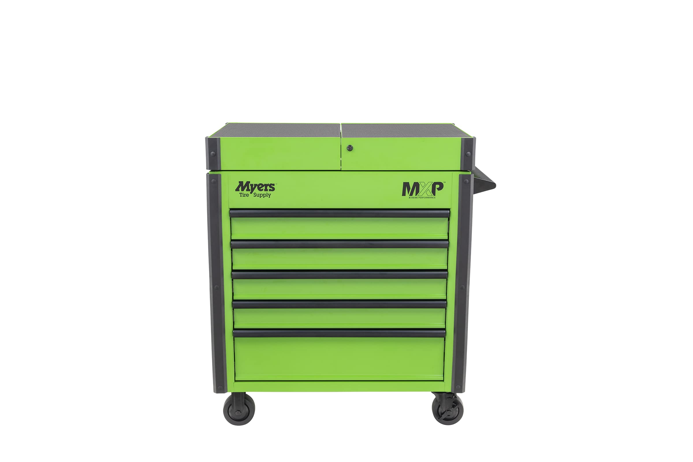 Myers Tire Supply MXP Tool Chest, Heavy Duty Rolling Tool Box, 5 Drawer Cart with Top Storage Compartment, Locking System, & Power Strip, Tool Organizer for Mechanics & DIY (Slide Top)