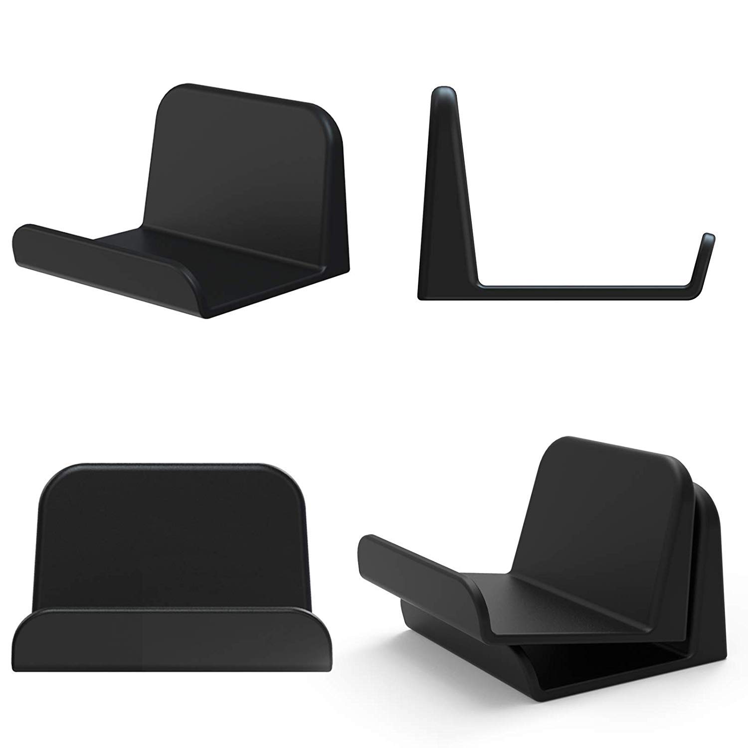 REEYEAR Game Controller Holder Self Adhesive Tape Stick on Wall Mount for Universal PS5 PS4 Xbox One Steam/Nintendo Switch/PC Video Game Controller Headphone Stand Hanger Headset Holder 2 Pack Black