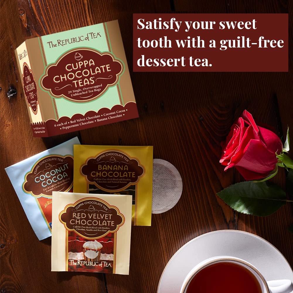 The Republic of Tea β Cuppa Chocolate Tea Assortment Gift (24 Individually Wrapped Dessert Tea Bags)