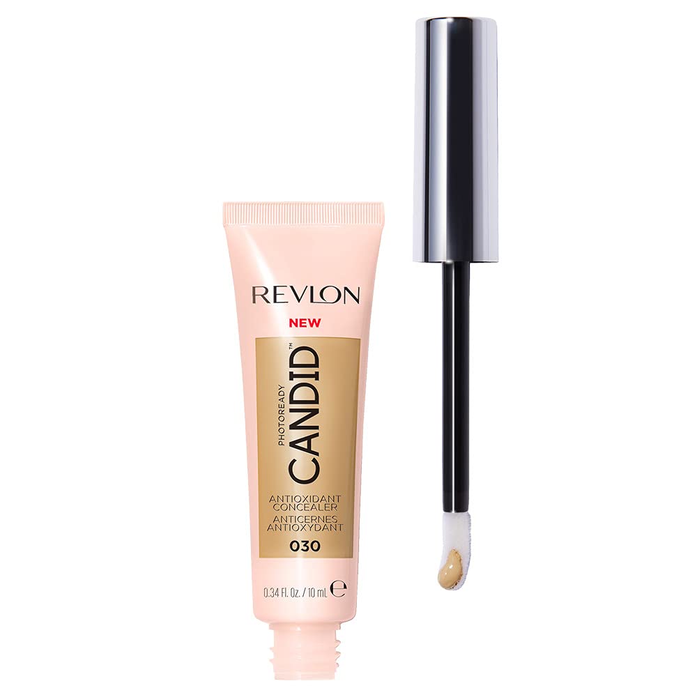 Revlon PhotoReady Candid Face Makeup with Anti-Pollution & Antioxidant Ingredients, Longwear Medium-Full Coverage Infused with Caffine, Natural Finish,Oil Free, 030 Light Medium, 0.34 Fl Oz
