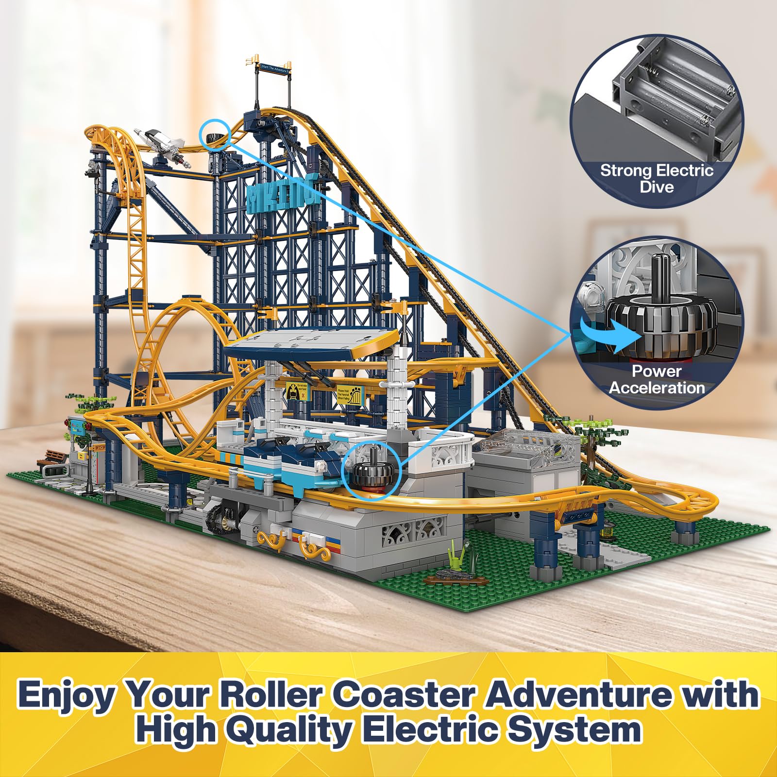 MyGoci Mygoci Roller Coaster Building Set with Passenger Train 2023 Newly Release, Electrical Amusement Park Track Education Construction Toy, Great Gift Idea for 14+ Teens & Adults (3238+ Pieces)