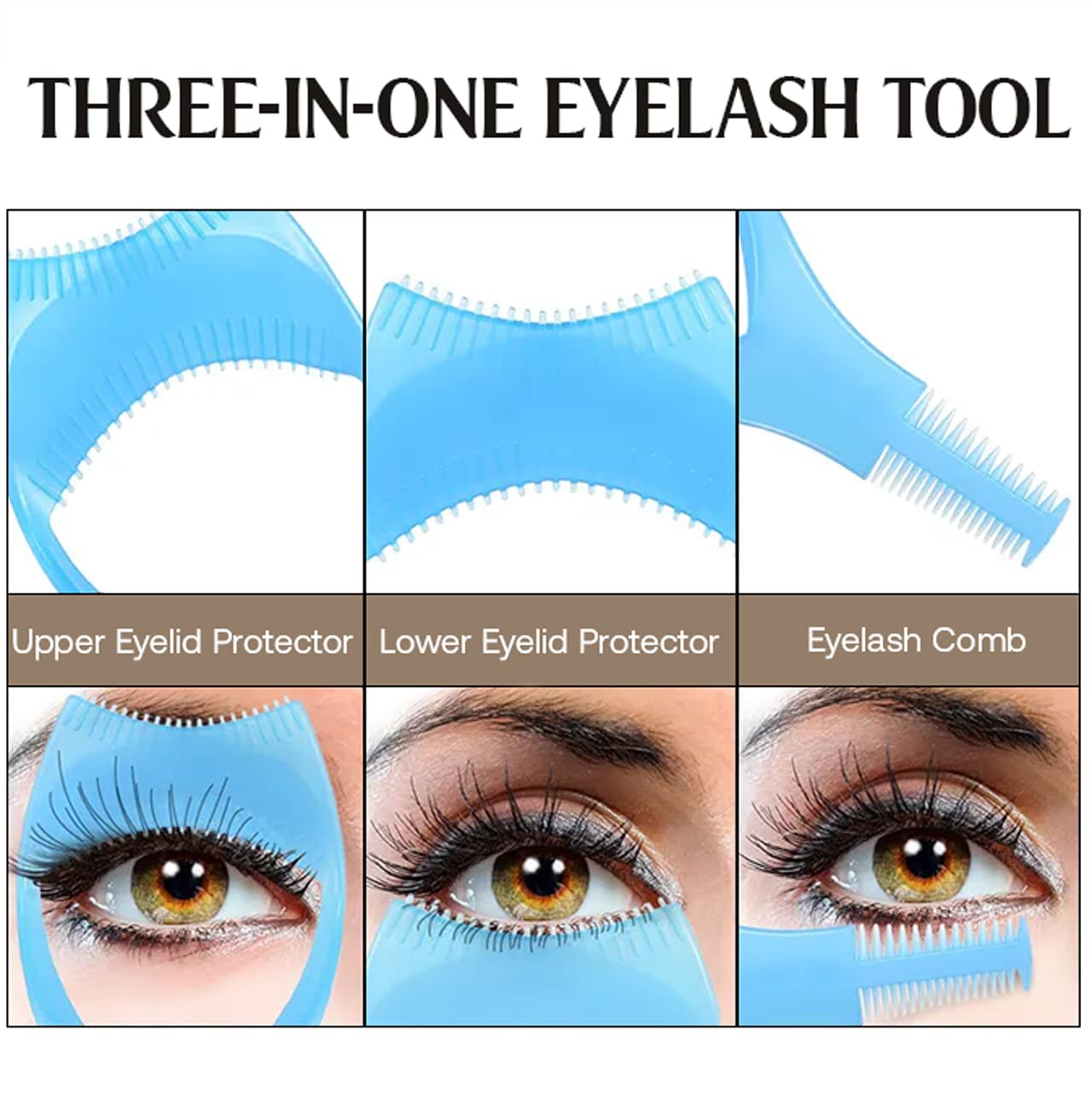 Pack of 2 Mascara Shield Applicator Guard, Lash Shield for Mascara, 3 in 1 Eyelashes Tools Mascara Shield Applicator Guard, No Mess Mascara Guard, Eyelid Shield for Putting on Mascara