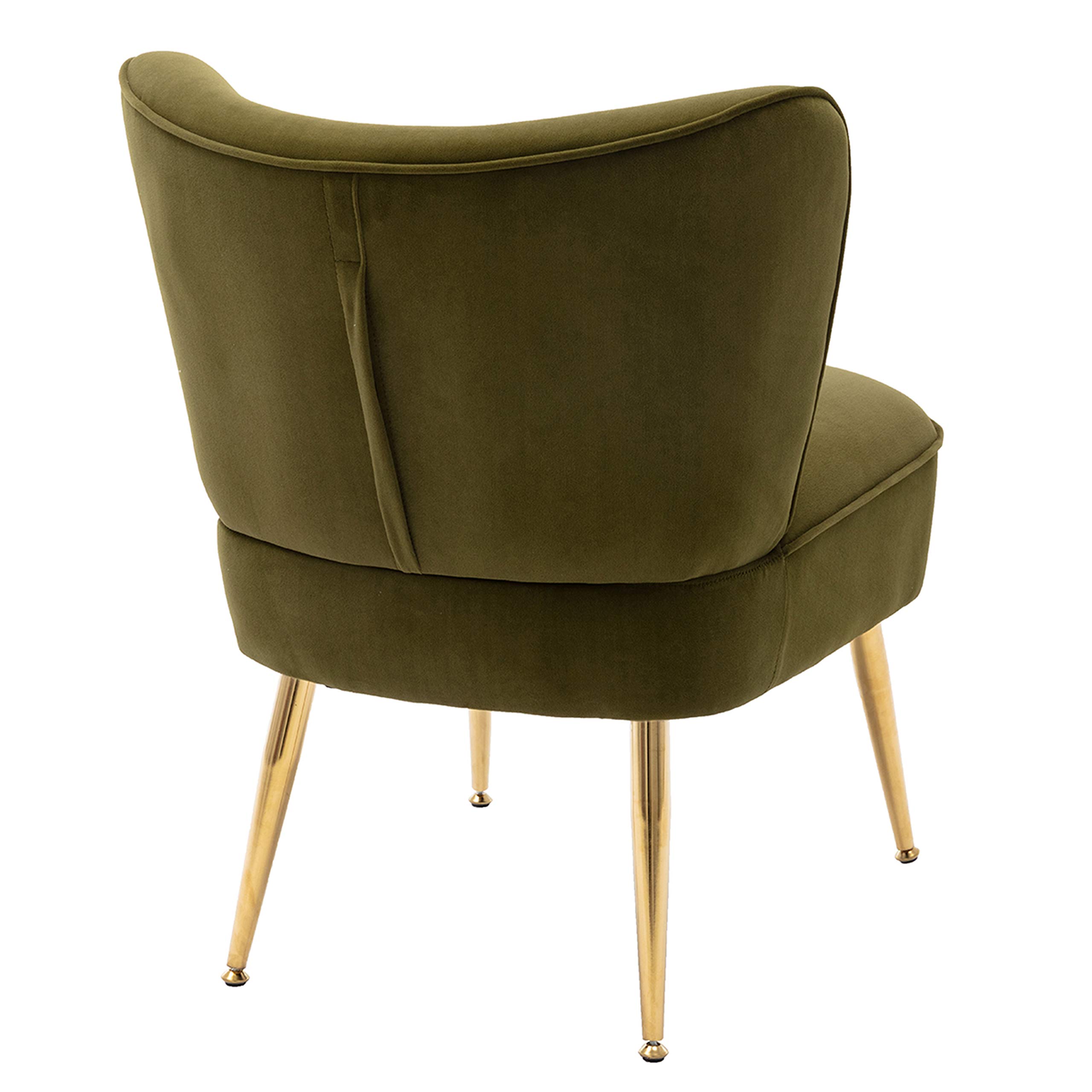 MENGK Accent Living Room Side Wingback Chair Grass Green Velvet Fabric Upholstered Seat Chairs Occasional Bedroom Leisure Chairs