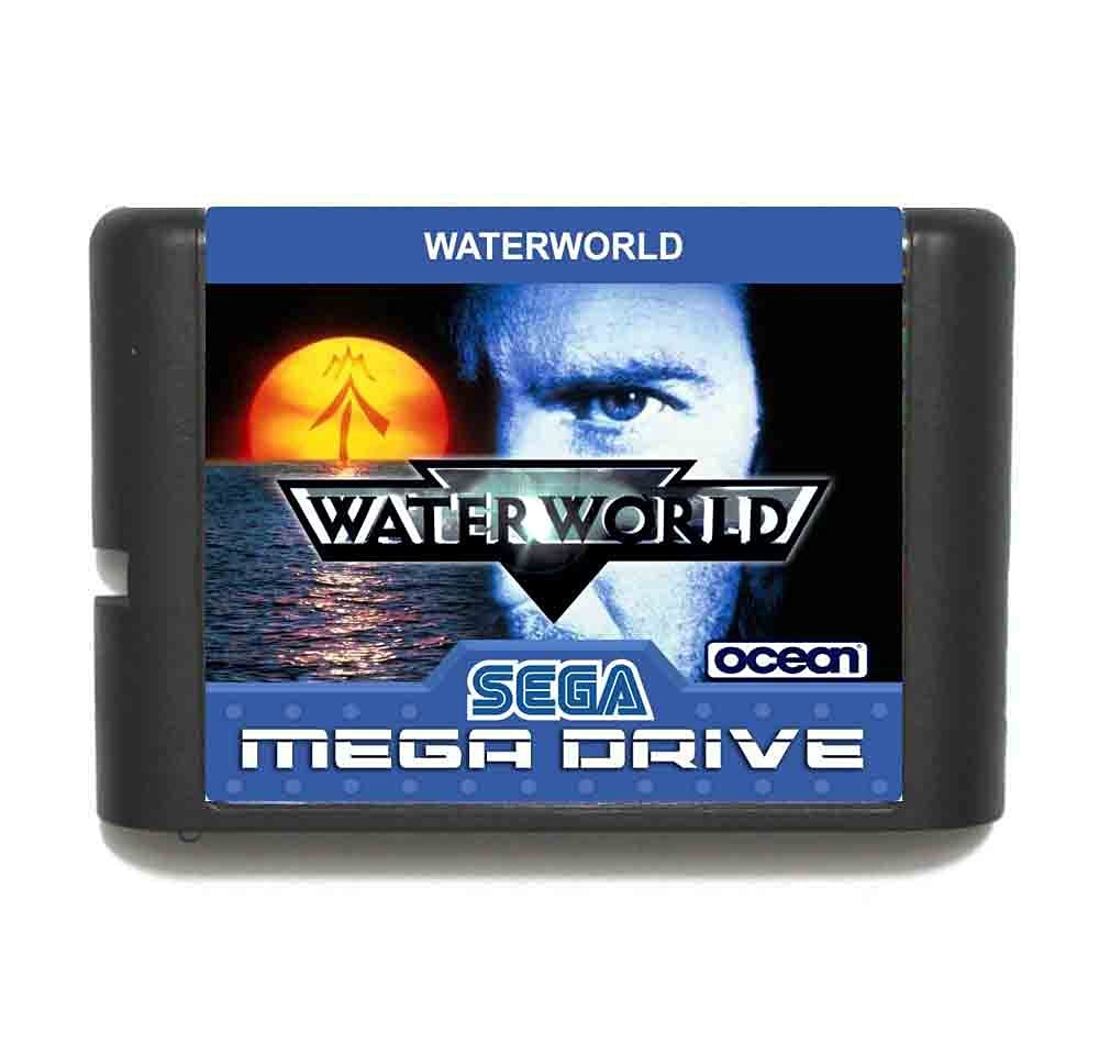 Water World Game Cartridge 16 Bit MD Game Card With Retail Box For Sega Mega Drive For Genesis (Black)