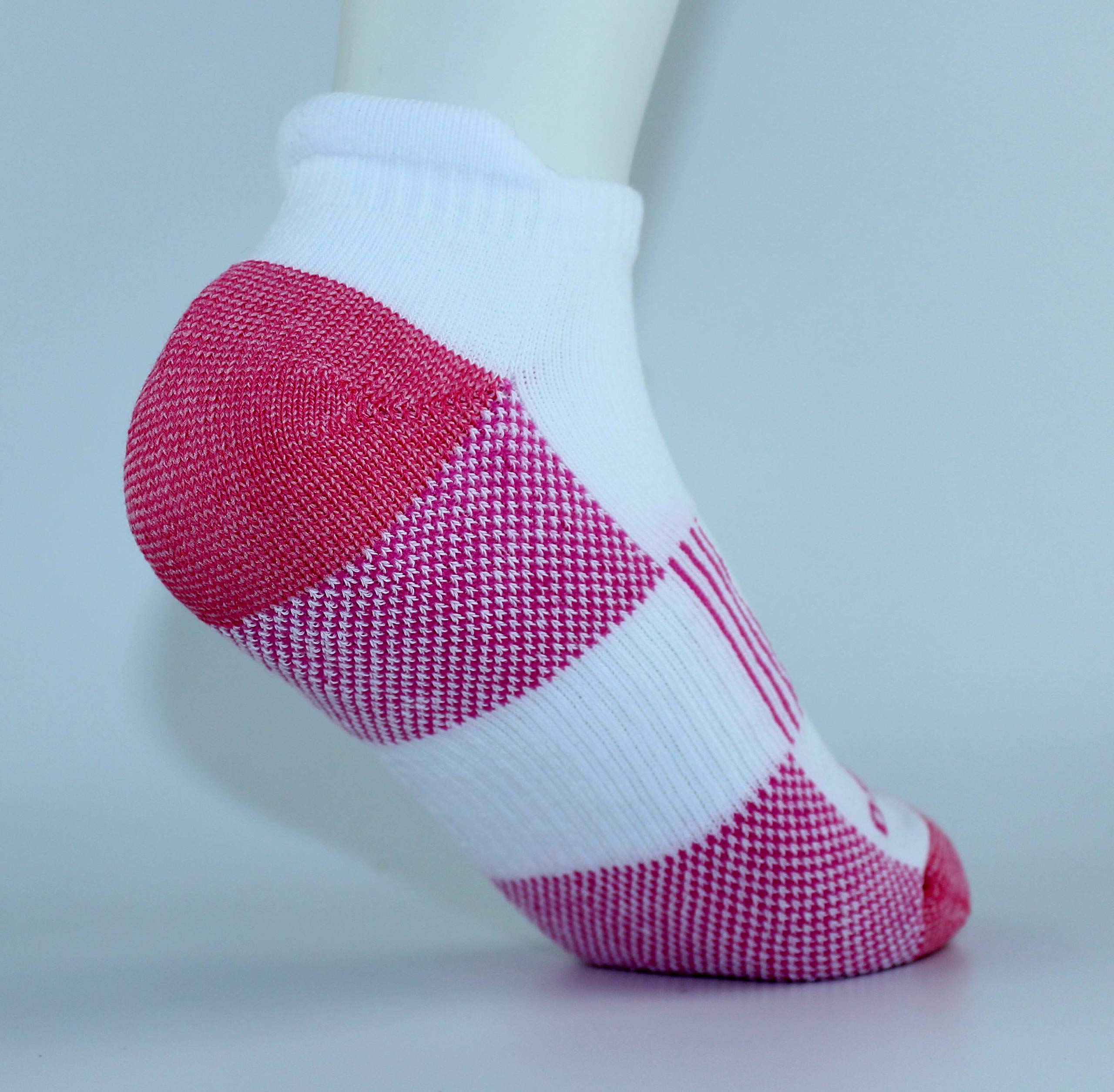 rifix Womens Ankle Running Socks,Cotton Low Cut Athletic Socks,No Show Sports Socks(4P White/Red)