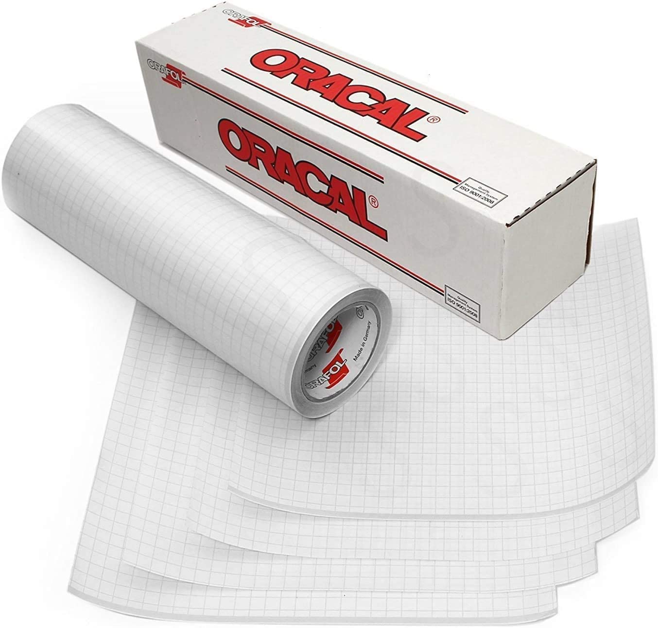 ORACAL 12" Roll Clear Transfer Tape w/Grid for Adhesive Vinyl | Vinyl Transfer Tape for Cricut, Silhouette, Cameo. Application Paper Transfer Tape Rolls (12" x 15ft)