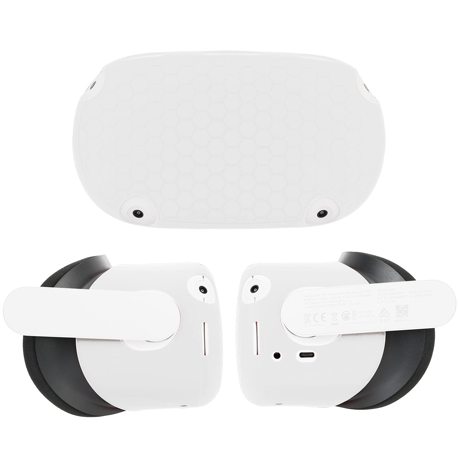 Protective Shell Cover for Quest 2 Oculus Accessories VR Silicone Skin Front Face Protector Hood Kit Anti Dust Anti Scratch Preventing Collisions (Translucent)