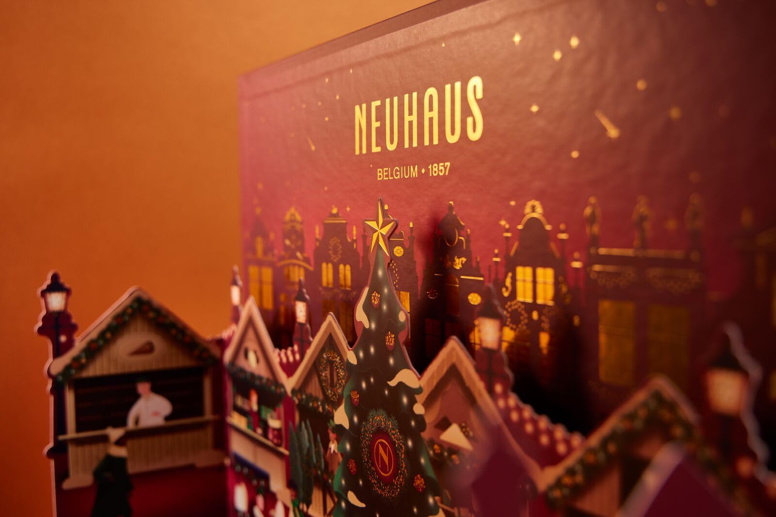Neuhaus Belgian Chocolate 2023 Pop-up Advent Calendar – 25 Pieces Assorted Milk, White & Dark Chocolate Pralines – Christmas Gift - Gourmet Chocolate Gift