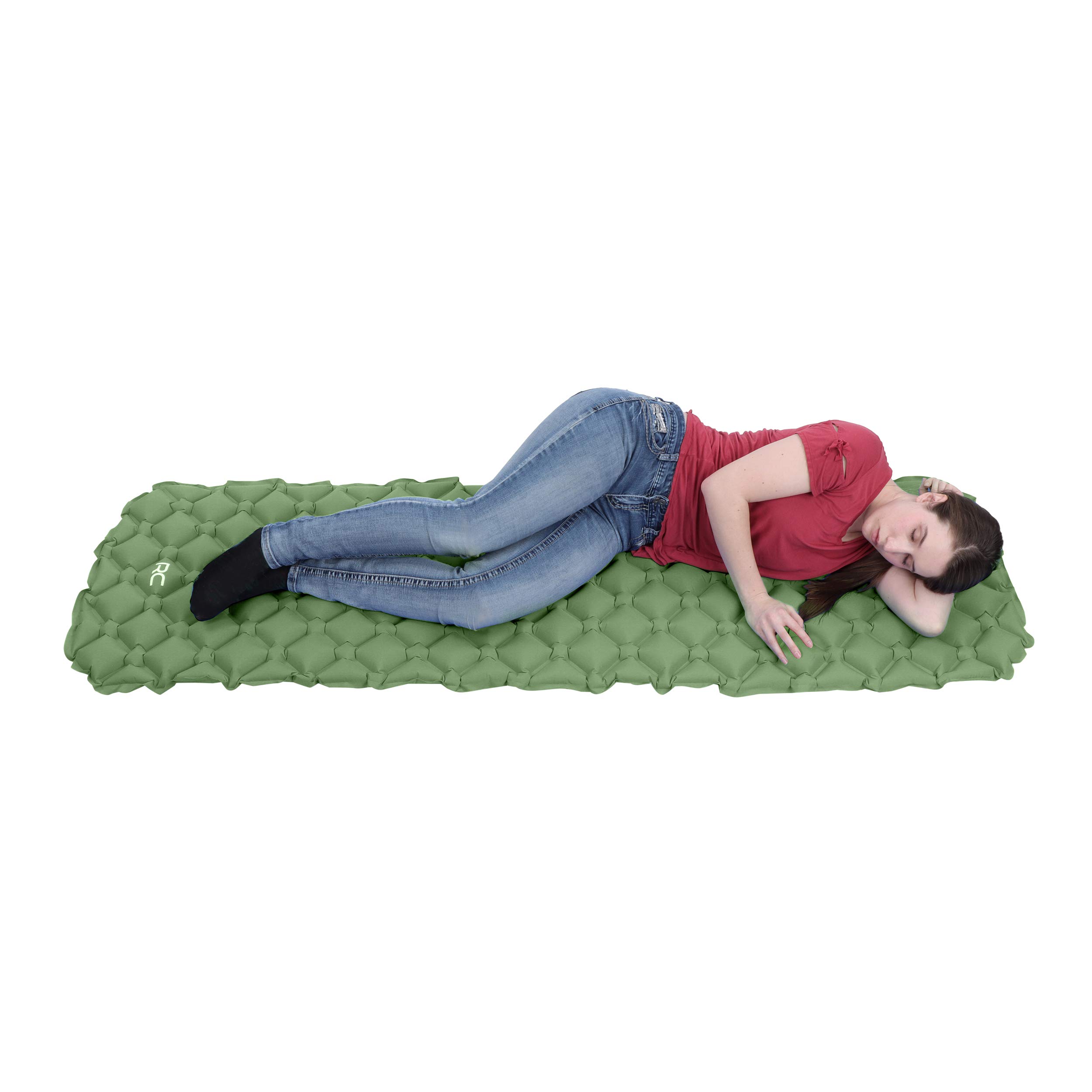 Redneck Convent RC Camping Sleeping Mat - 1.1lb Green Inflatable Camping Pad Backpacking Air Mattress Sleeping Bag Camp Pad