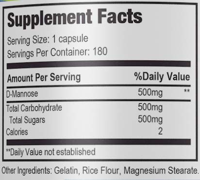 Nutrissence D-Mannose 500mg 180 Capsules