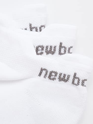 New Balance Men's Double Tab Cushioned Low Cut Socks (3 Pack), White, Size Shoe Size: 6-12.5