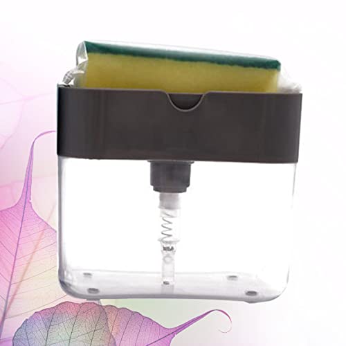 ONDIAN Soap Dish Hand Wash Dispenser Pump Caddy Manual Bottle Bracket in for Press Sink Soap with Sponge Without Liquid Washing Dispenser Countertop Lye Holder Dish Foam Pump Bottle Dispenser