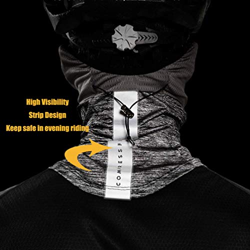 Novawo Reflective Neck Gaiters Adjustable Bandanas UV Protection Balaclavas Headwear Breathable Face Cover for Men Women