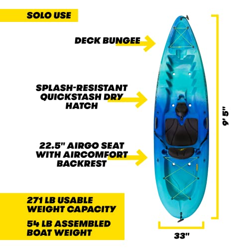 Ocean Kayak Malibu 9.5 Kayak (Seaglass, 9 Feet 5 Inches)