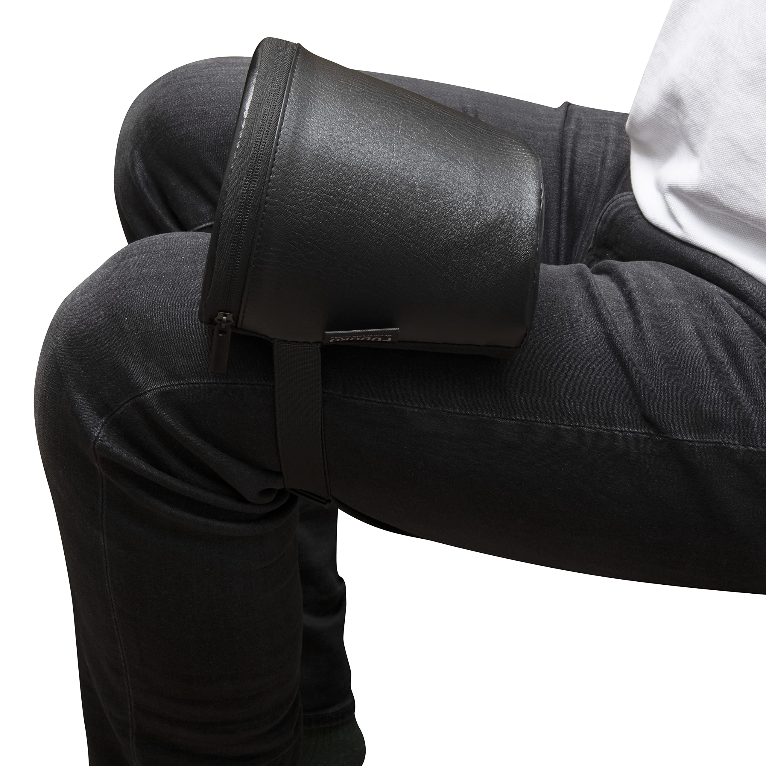 PODOKO Portable Thigh Guitar Cushion Upgraded with Adjustable Straps-Soft Leg Pad for Guitarist May Replace Footstool - Assist to Sit and Play Comfortably - Complete with Pick and Pick Holder