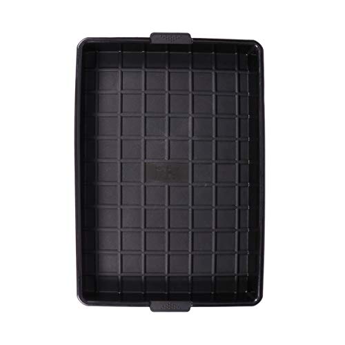 YARNOW Plant Pot Trays Rectangle Plastic Humidity Tray Indoor Plants Succulents Flower Bonsai Tree Saucer Organizer 1pc Black 33.5x23.5x3cm