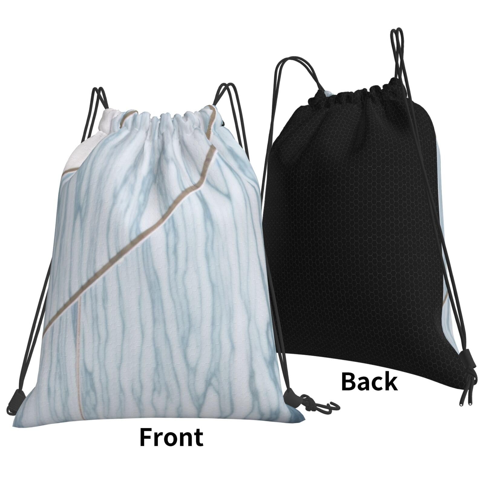 Marble Wall Drawstring Backpack For Men And Women'S Sports And Fitness Bag, Large Size, Zippered Pocket, Lightweight, Foldable And Portable For Travel