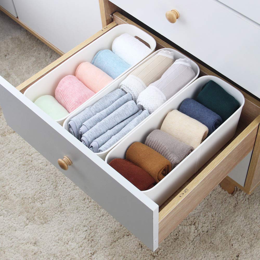 Poeland Drawer Organizer Tray Mini Plastic Storage Baskets Box for Home and Office