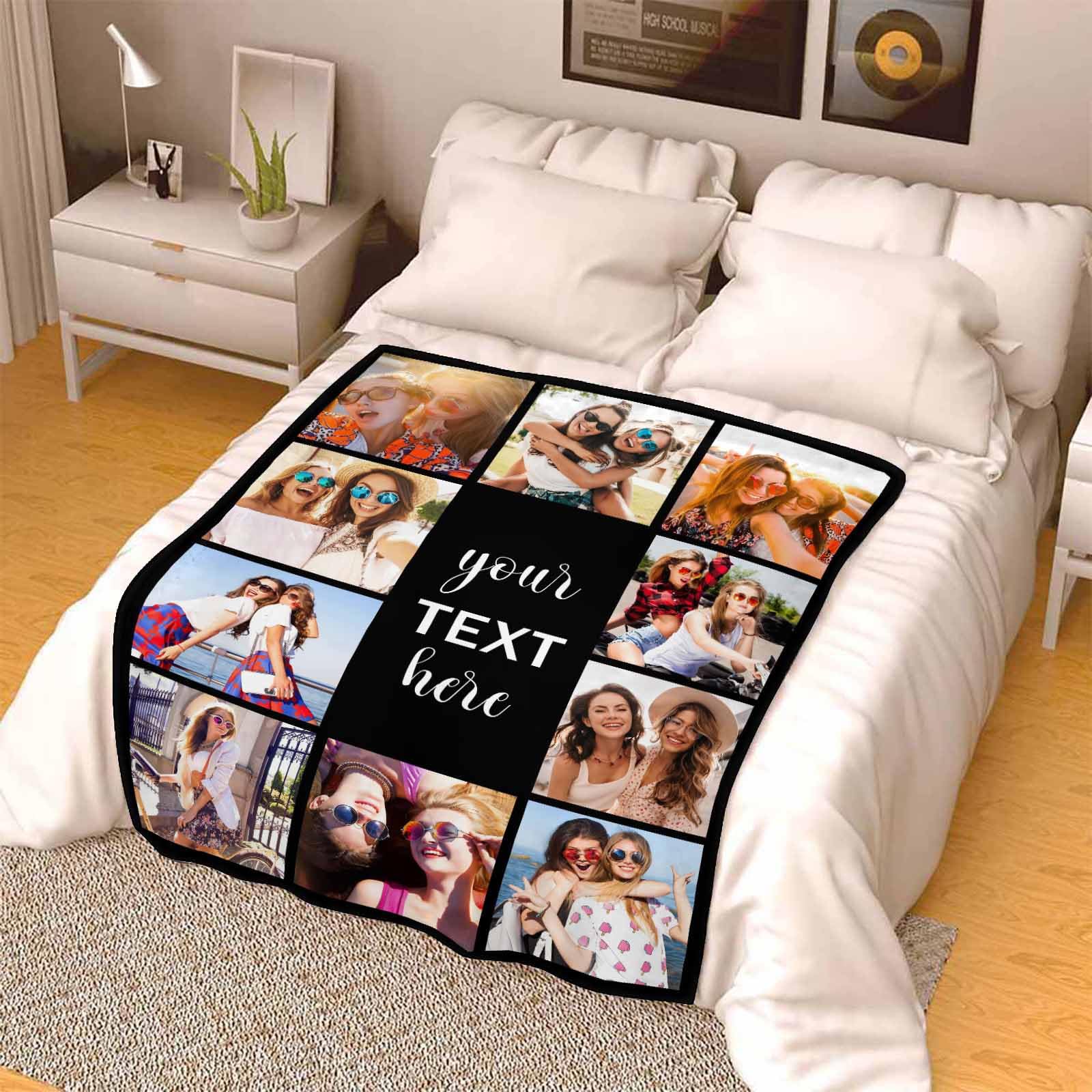 MyPupSocks Photo Blanket Customized Customized Blanket Gifts for Best Friend Sister Family Dad Mom Daughter Son (7 Size)