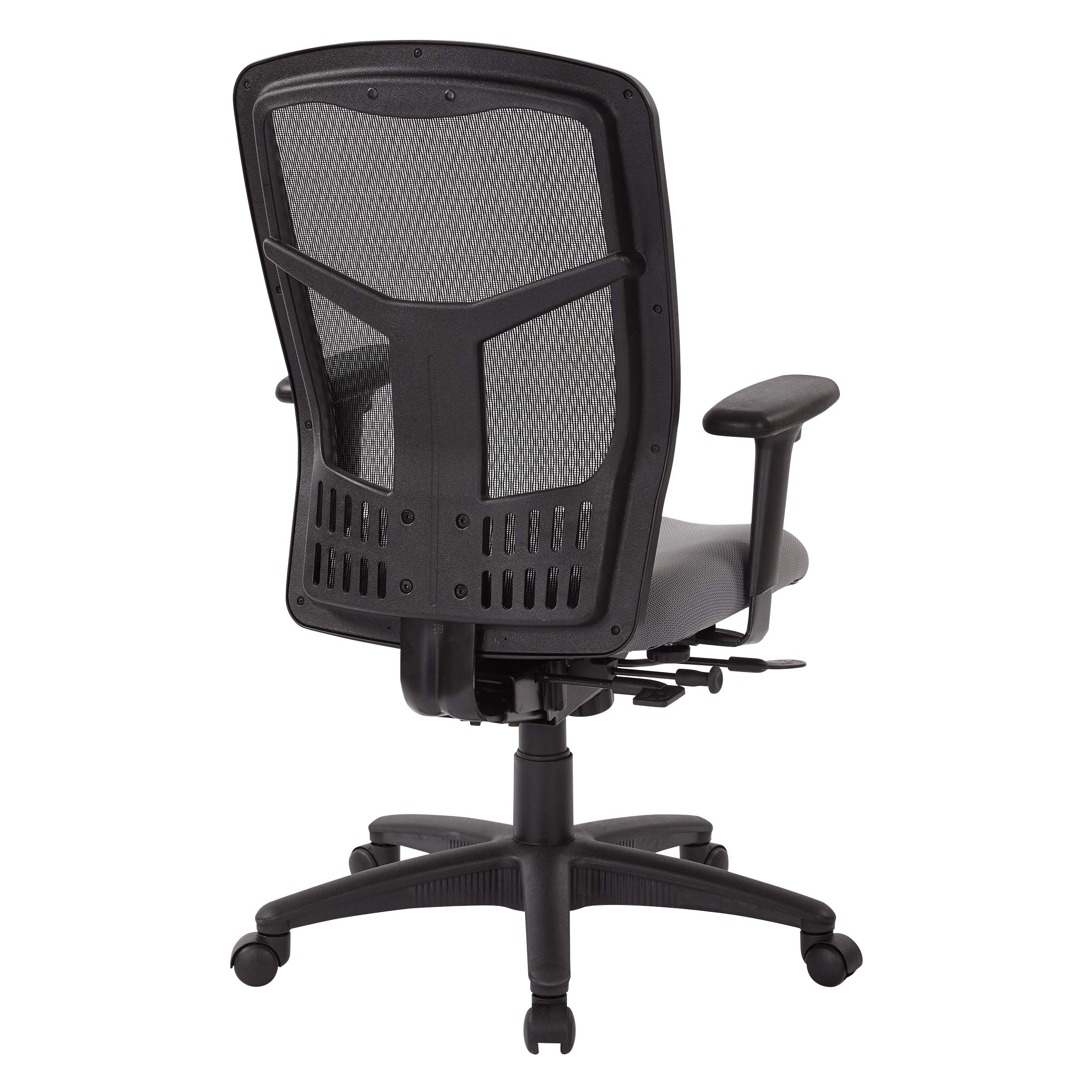 Office Star ProGrid High Back Manager's with Adjustable Seat Height, 2-to-1 Synchro Tilt Control and Seat Slider, Steel Gray Fabric