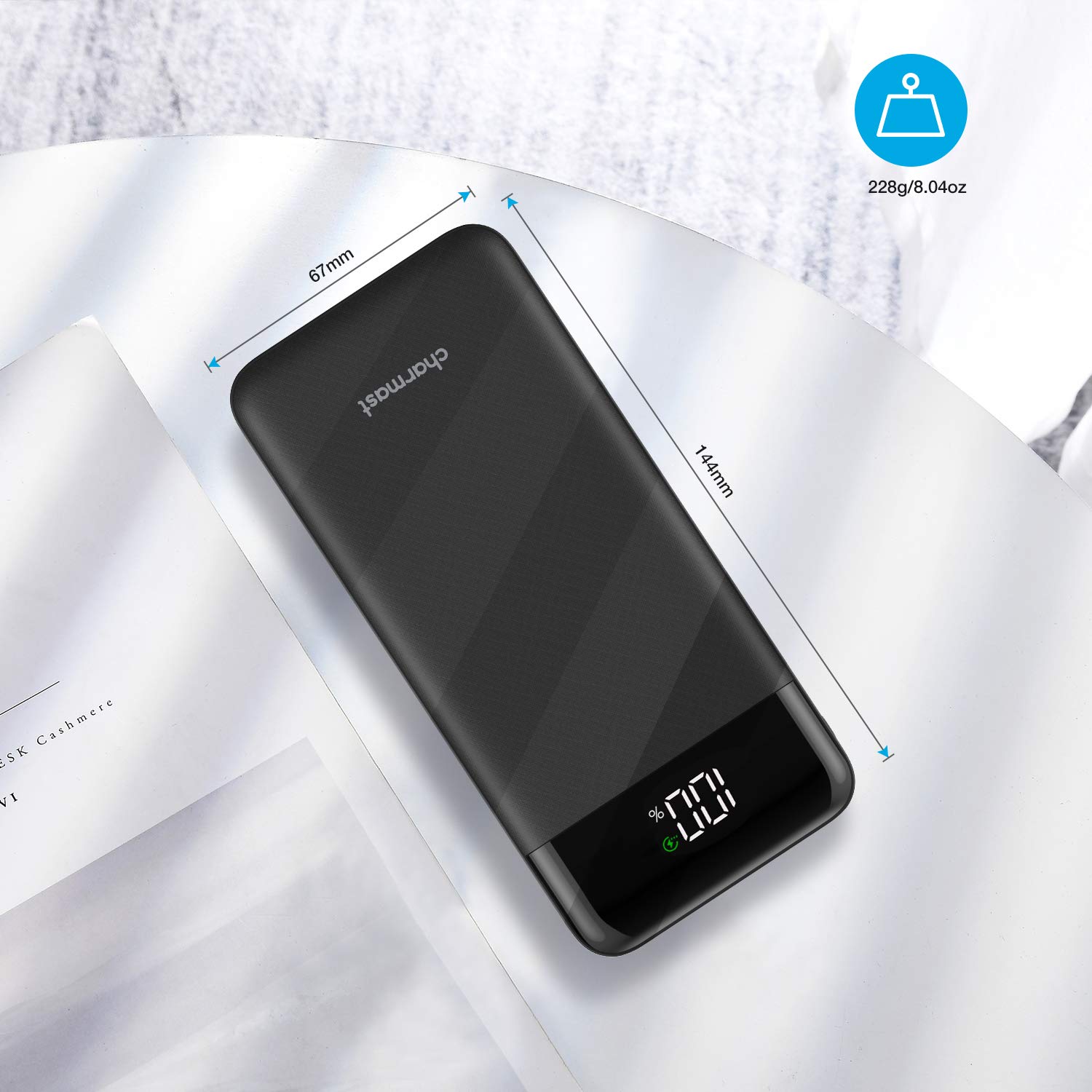 Portable Charger with Built in Cables, Portable Charger with Cords Wires Slim 10000mAh Travel Battery Pack 6 Outputs 3 Inputs 3A Fast Charging Power Bank for Samsung Google Pixel LG Moto iPhone iPad