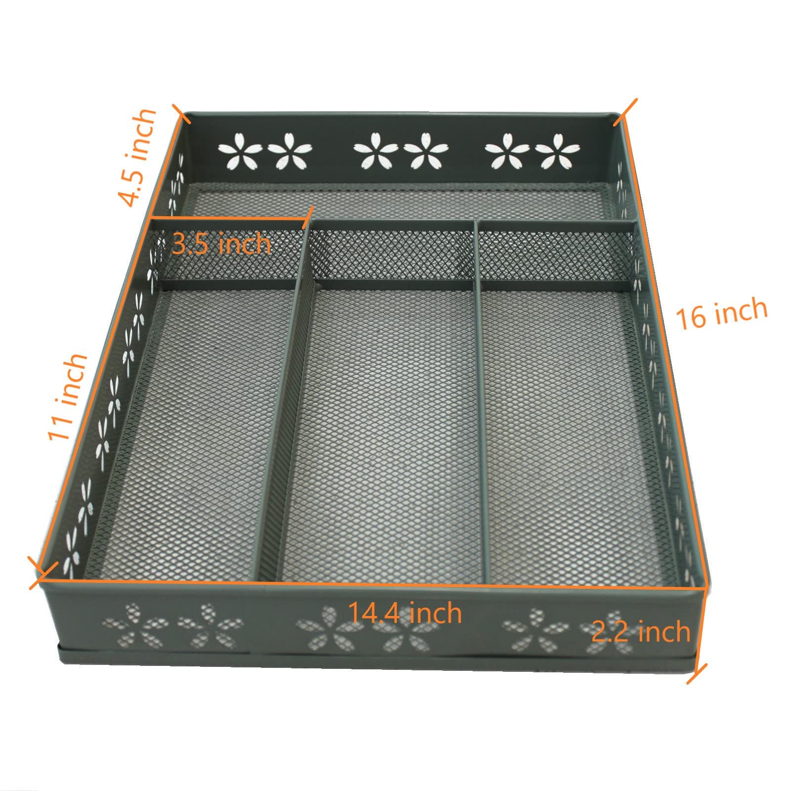 SETTFRFE Silverware Drawer Tray,Spoon and Fork Organizer,Flatware & Utensil Organizer for Kitchen Drawers,Grass Green