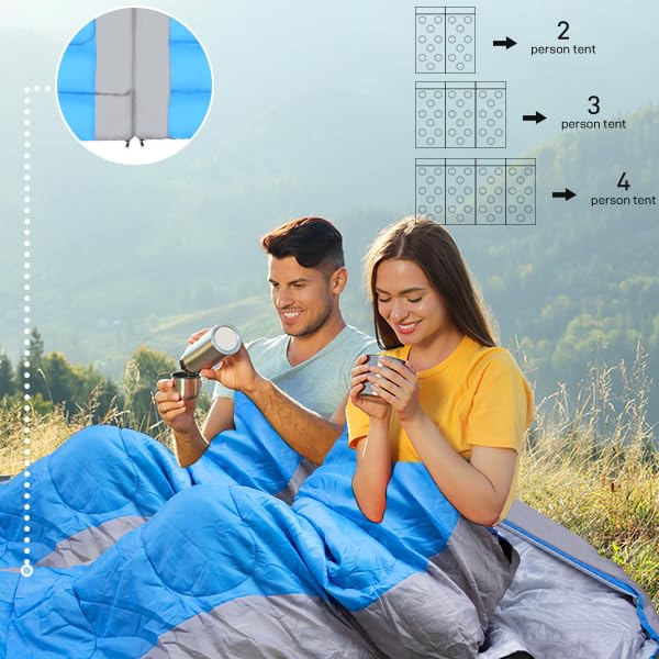 SOLAISK Sleeping Bags for Adults - Warm & Cold Weather Camping Sleeping Bag for Girls Boys - Camping Gear Essentials, Coming with Compression Bag - Lightweight Sleeping Bag for Backpacking, Hiking
