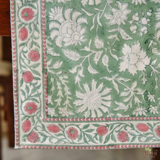 Ridhi Mint Green Tablerunners 100% Cotton Decorative Table Cover for Home, Kitchen, Dining, Cocktail Party Parties Family Dinners Wedding Thanksgiving/Christmas