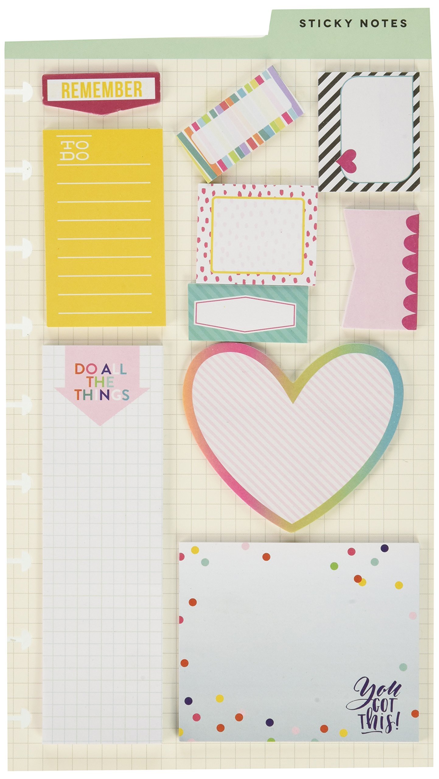 me & my BIG ideas POST-08 Create 365 The Happy Planner Snap in Sticky Notes, Bright Paper