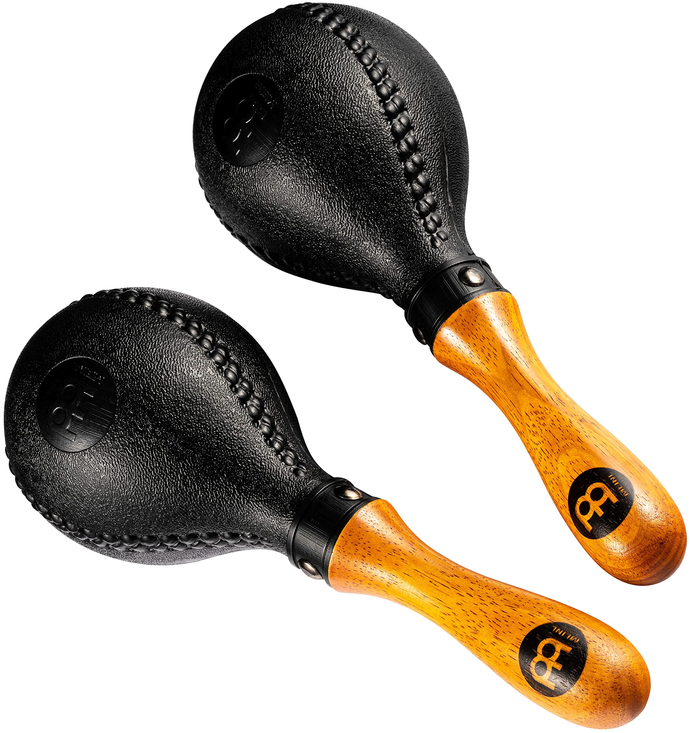 Meinl Percussion, Standard Size with ABS Plastic Wooden Concert Maracas Hand Shaker Rattles with All-weather Synthetic Shells ā NOT MADE IN CHINA ā Solid Wood Handles, 2-YEAR WARRANTY (PM2BK)