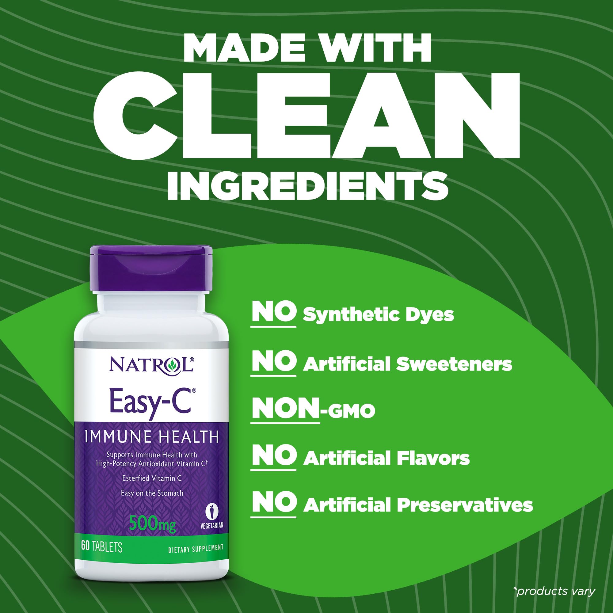 Natrol Easy-C Immune Health, Supports Immune Health with High-Potency Antioxidant Vitamin C, Tablets, 500 mg, 60 Count
