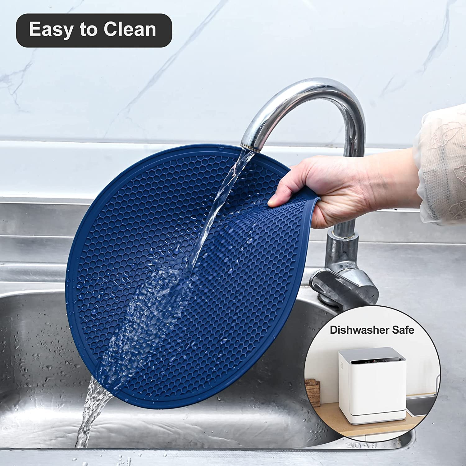 Silicone Microwave Mat Heat Resistant Multifunctional Mat, Splatter Guard, Trivet, Hot Pad, Pot Holder Round 12 Inch, 1 Pcs