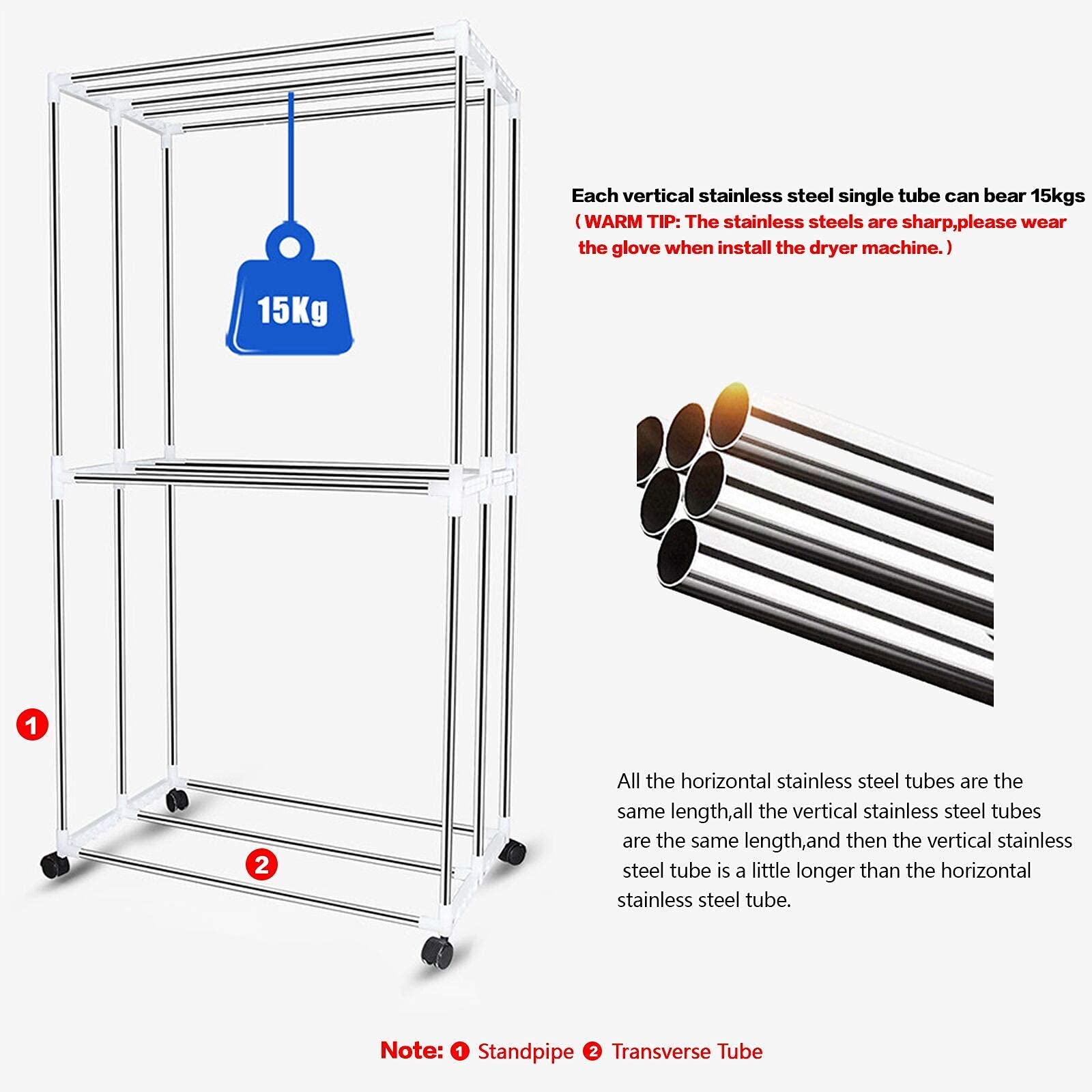 Portable Foldable Clothes Dryer Electric Drying Rack with Heater Low Noise Touch Screen for Home,RV,Student Dorm and Apartment Indoor