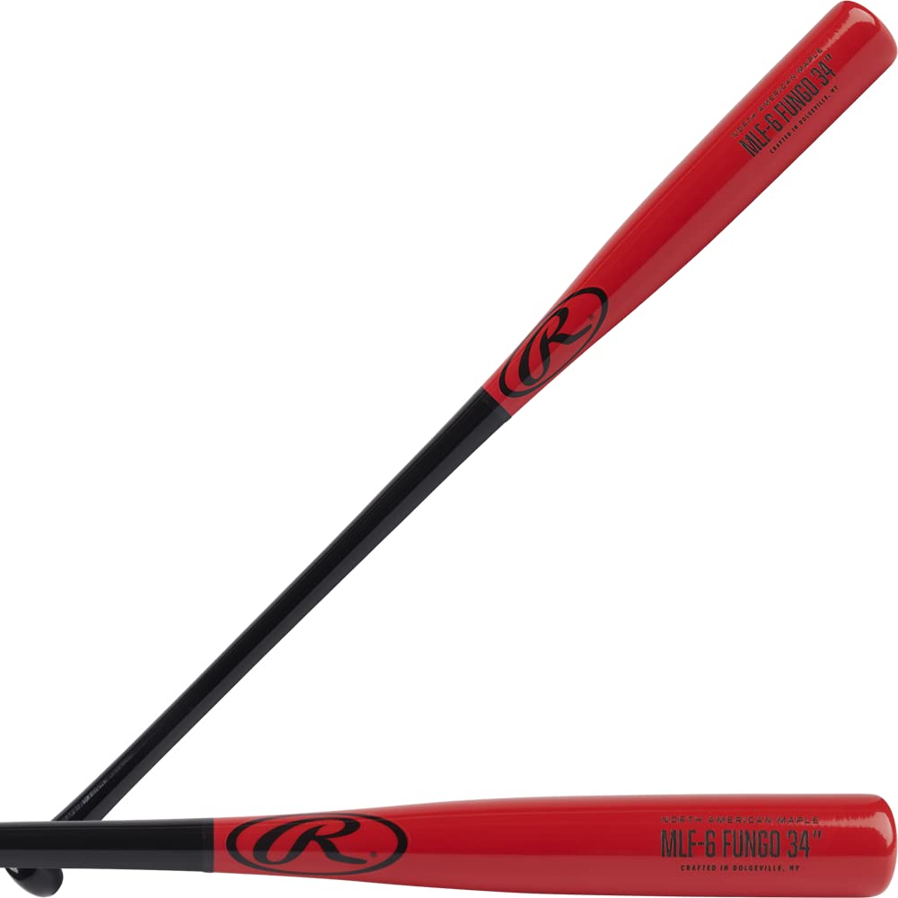 Rawlings | Maple Training FUNGO Bat | Baseball/Softball | 34” | Infield | Black/Red