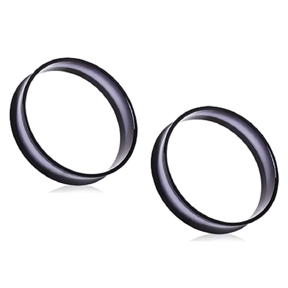 Pierced Owl Black UV Acrylic Thin-Walled Double Flared Tunnel Plug Gauges, Sold as a Pair (19mm (3/4"))