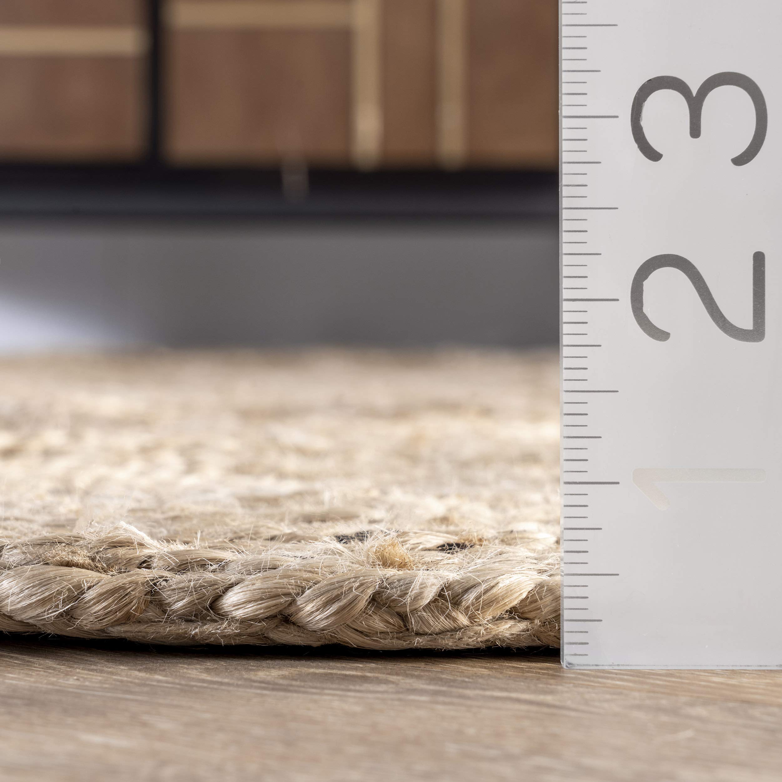 nuLOOM Eden Circle Braided Jute Accent Rug, 4' Round, Ivory