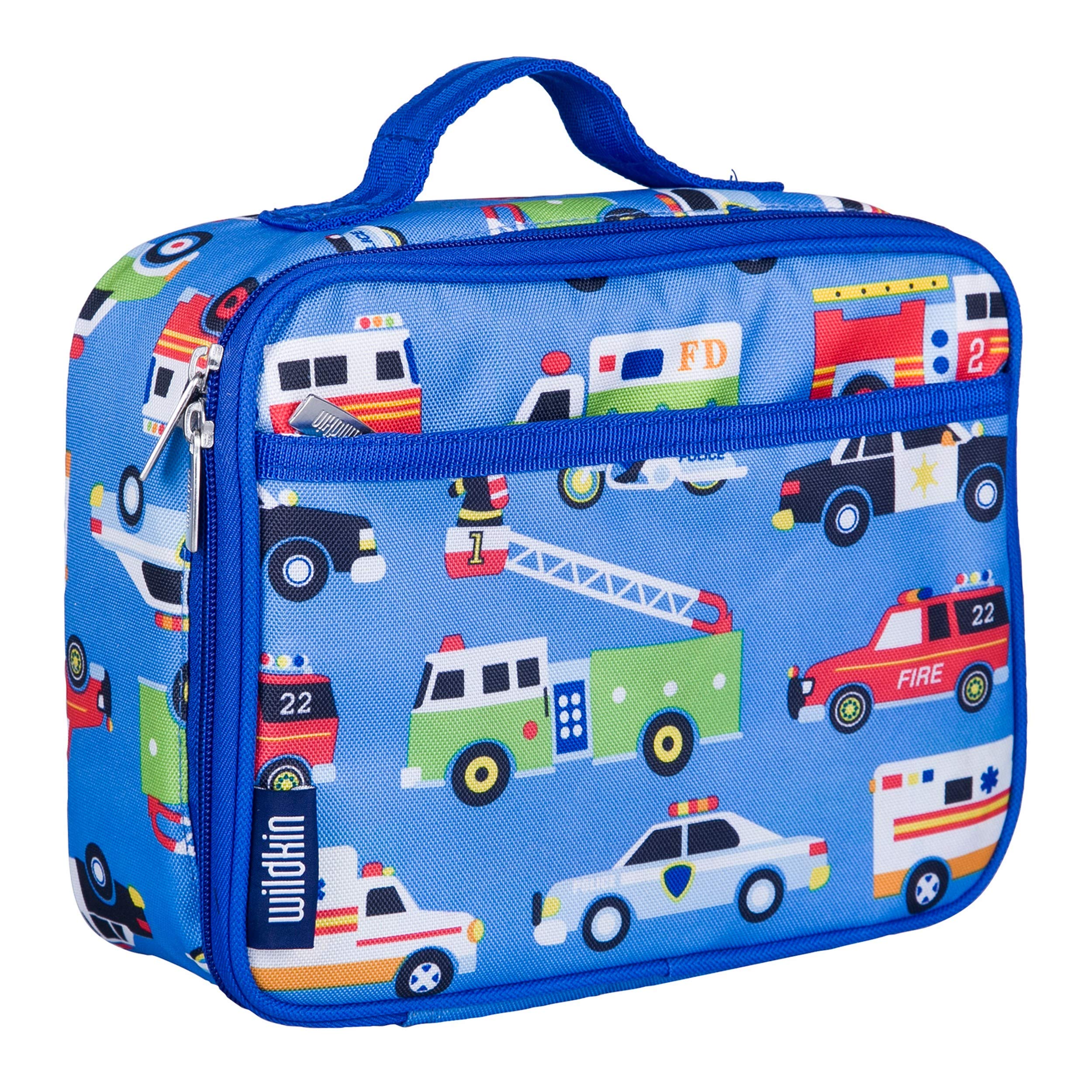 Wildkin Lunch Box Bag Bundle with 14 Ounce Steel Water Bottle (Heroes)