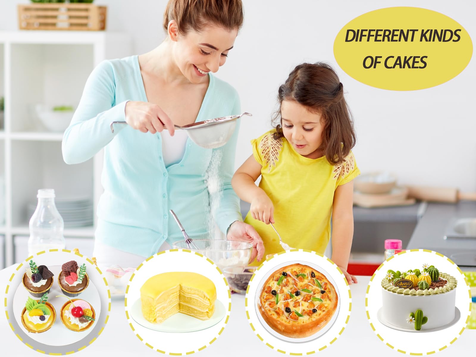PQZKLDP 6inch White Cake Board Rounds 20pcs Circle Cake Drum 1.5mm Thickness Sturdy Disposable Cake Plates- Base-Tray for Displaying Cake-Bread-Desserts-Cookie & Oil Water Resisting PQ146