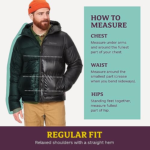 MARMOT Men’s Guides Hoody Jacket | Down-Insulated, Water-Resistant, Lightweight, Slate Grey/Cinder, Large