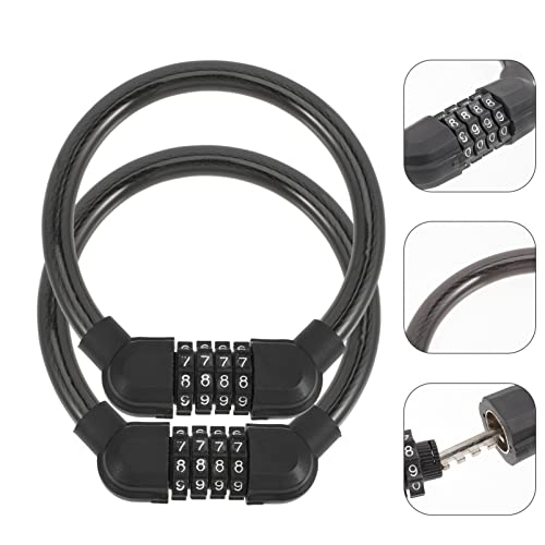 Wear-Resistant Motorcycle Lock Cycling Accessories 2Pcs Wear-Resistant s Convenient Motorcycle Locks Professional Cable Locks Cycle Accessory Bike Cable Lock Cable Bike s