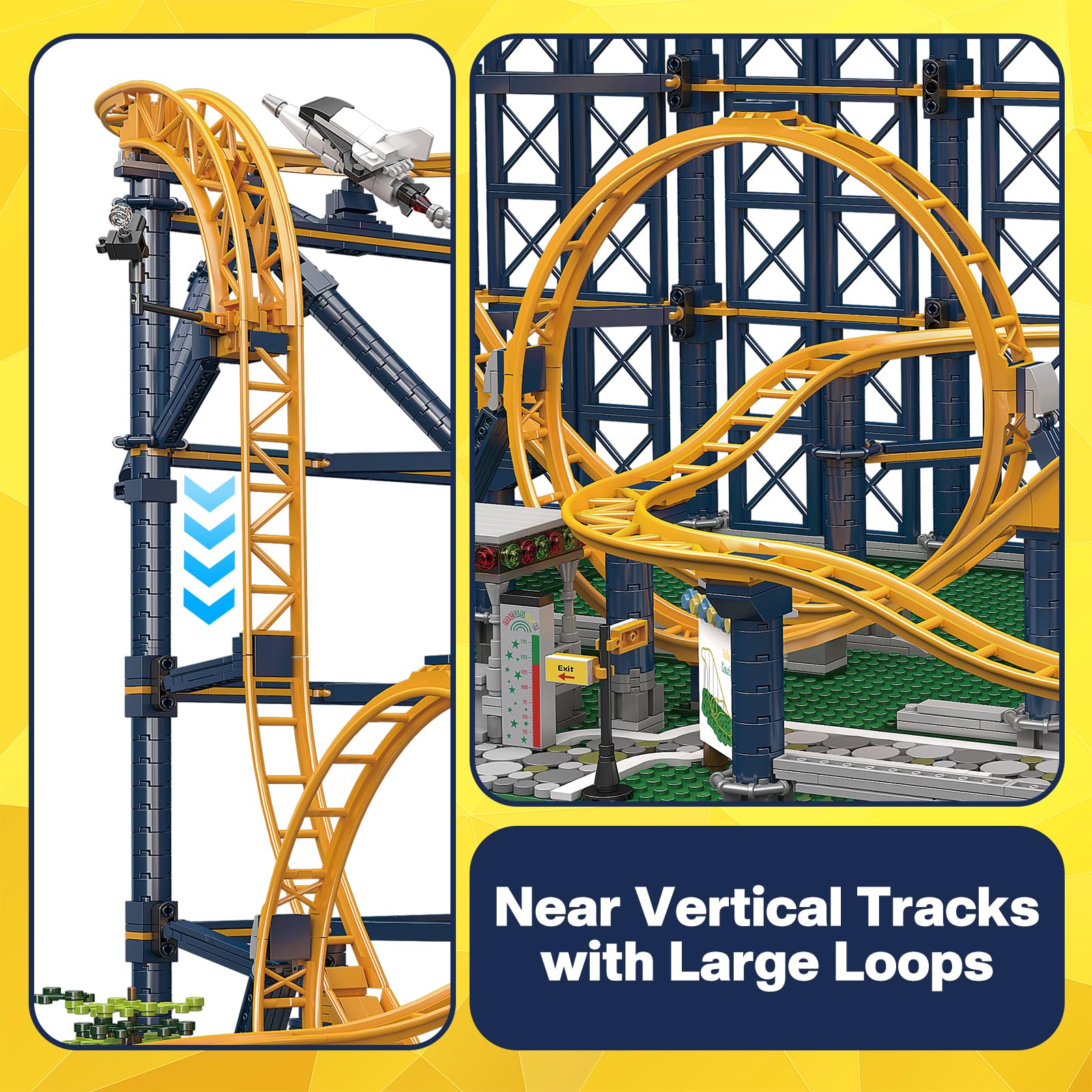 MyGoci Mygoci Roller Coaster Building Set with Passenger Train 2023 Newly Release, Electrical Amusement Park Track Education Construction Toy, Great Gift Idea for 14+ Teens & Adults (3238+ Pieces)