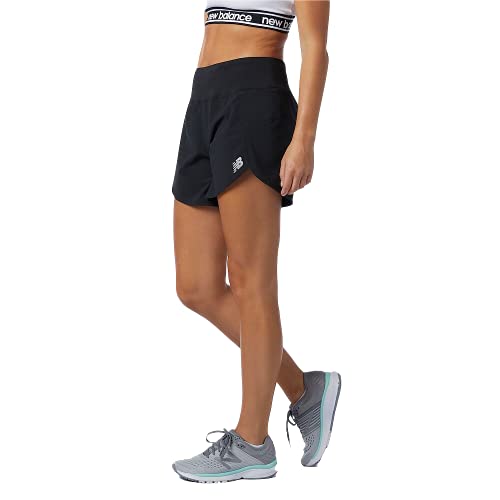 New Balance Women's Impact Run 5 Inch Short, Black , Medium