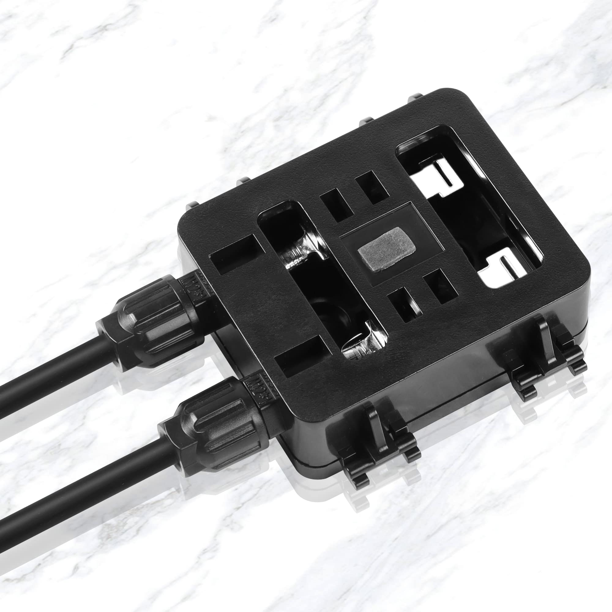 PNGKNYOCN Solar Junction Box PV Connector,IP67 Waterproof Solar Junction Box with 11AWG 50cm Solar Cable Connector for 250w to 300w 20A Solar Panel