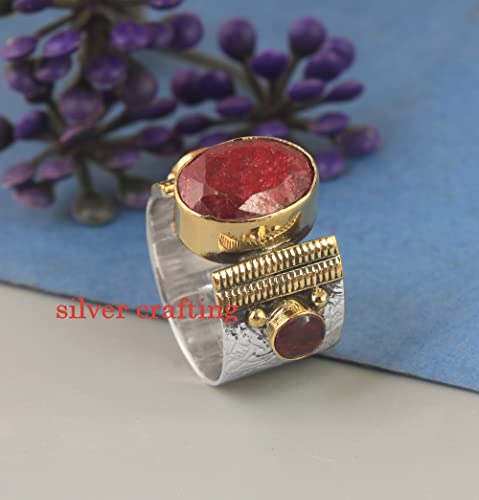 Red Ruby 925 Sterling Silver Gemstone Faceted Elegant Jewelry Ring Handmade Jewelry Designer Ring Jewelry (9)