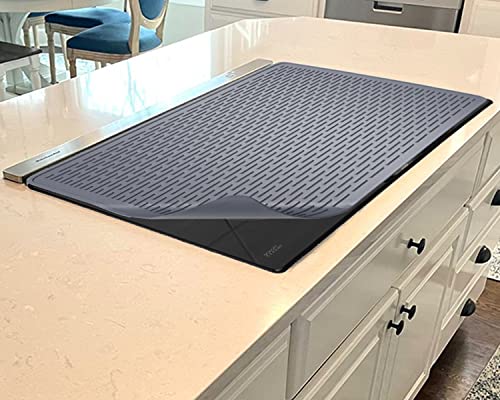 Silicone Stove Top Cover for Electric Stove, 28"x20" Extra Large Silicone Dish Drying Mat,Glass Stove Top Protector for Ceramics,Multipurpose Mat