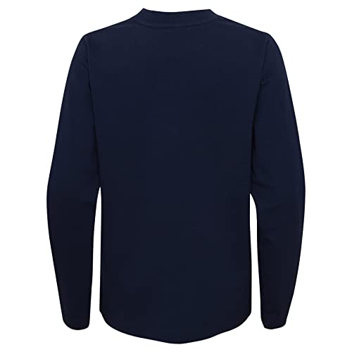 Umbro Boys Camo Box L/S Tee, Dark Navy/Limeade, Medium (10-12)
