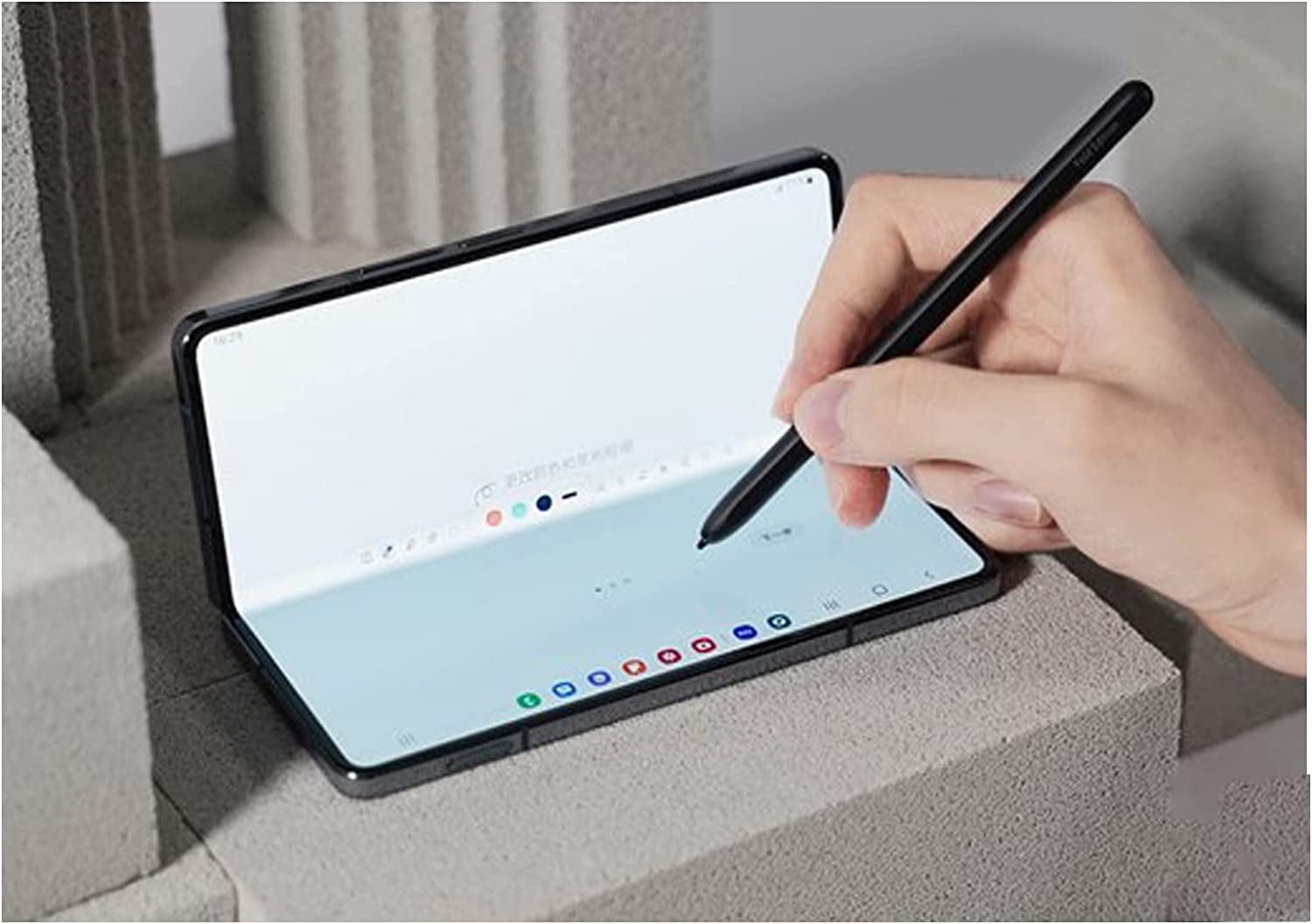 Z Fold Stylus Pen Replacement Compatible with Galaxy Z Fold 4 Stylus S Pen for Samsung Galaxy Z Fold 4 Edition+2*Tips/Nibs(Without Bluetooth) Black