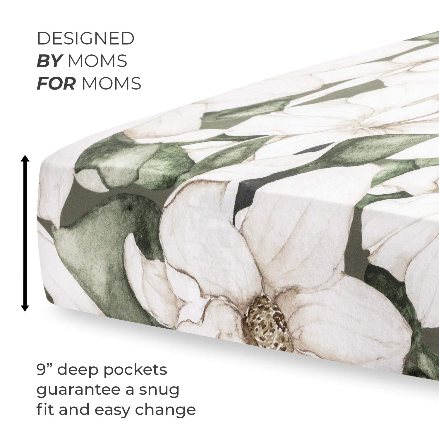 Pobibaby Premium Sheets Zephyr (Single Magnolia Crib Sheet)