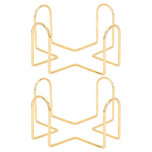 YARDWE 2Pcs Gold Metal Coaster Holder Iron Metal Holder Storage Caddy for Both Round and Square Coasters Table Home Wrought Iron Shelf Decoration