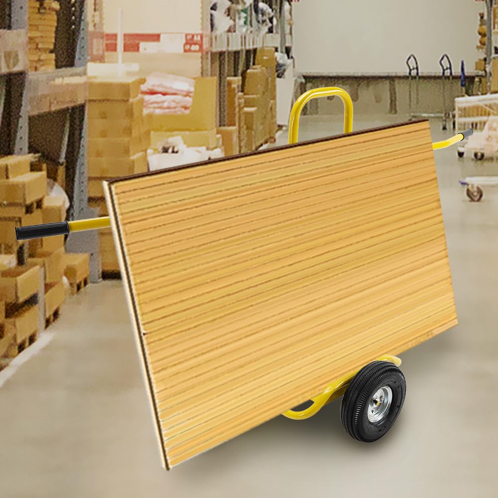 Yeeoy Panel Truck Dolly Cart, Heavy Duty Platform Truck Cart, 1200 lbs Load Capacity Drywall Sheet Cart with Wheels Handle for Garage Home Warehouse